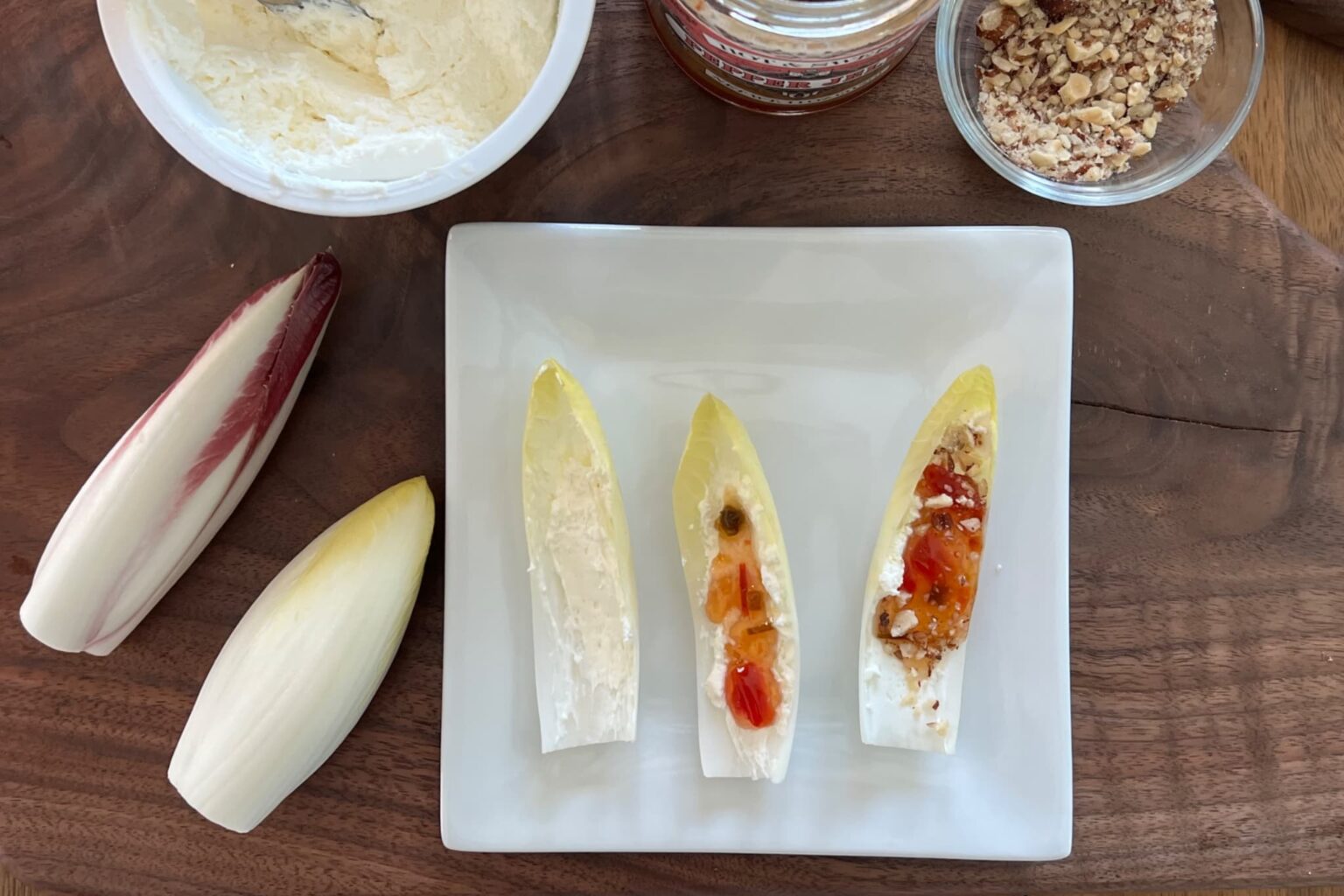 Belgian Endive Bites with Cream Cheese and Nuts – Real Food Well